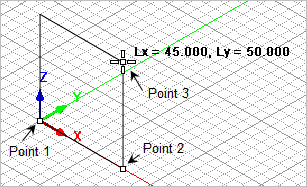 VisualCAD > The Ribbon Bar > Curve Modeling > Curves > Rectangle, Vertical